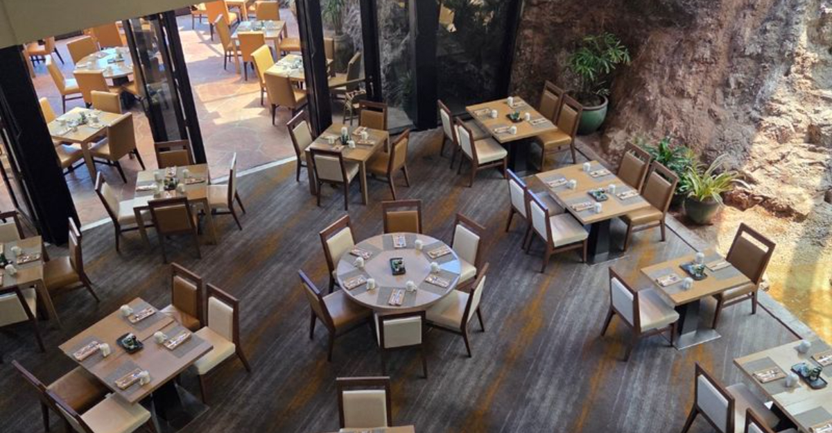 An Arizona restaurant where a waterfall flows inside and the views stretch over the lake