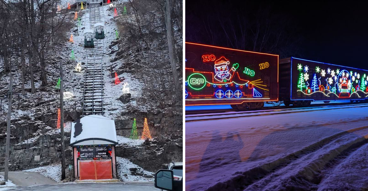 Iowa has a river town where decorated main streets, holiday train rides ...