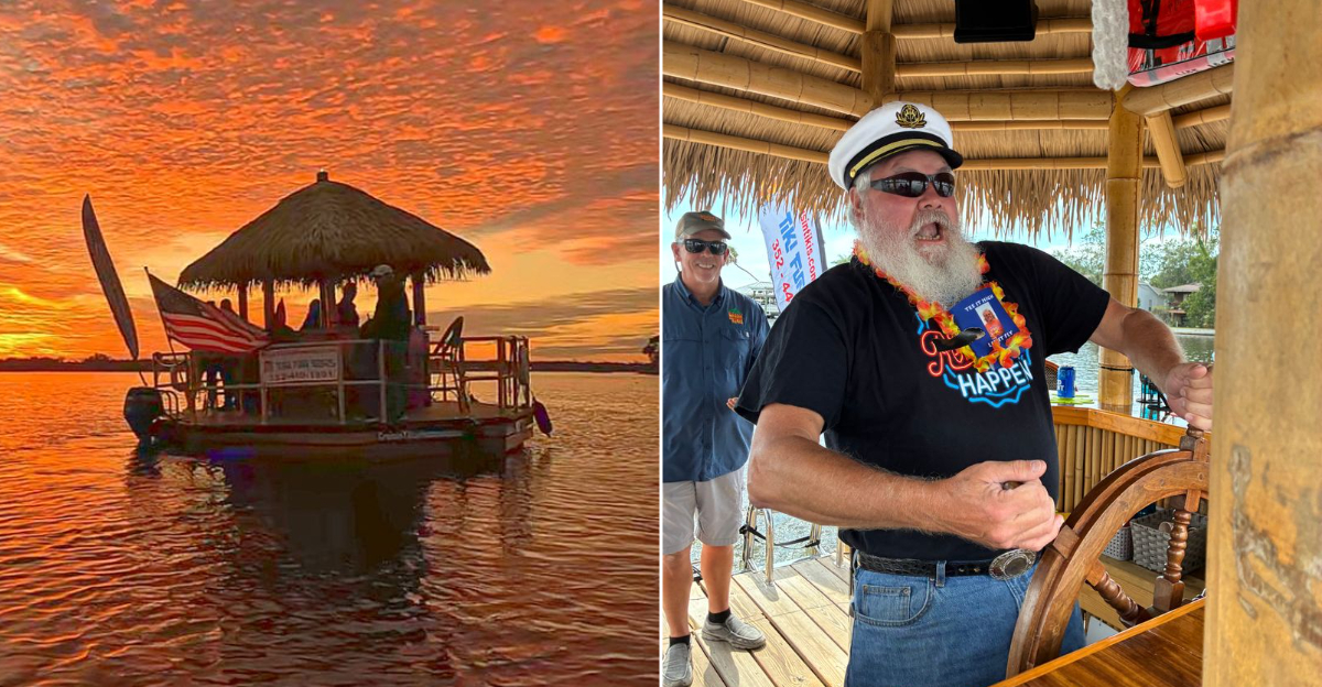 This floating tiki boat in Florida lets you cruise the river while the ...